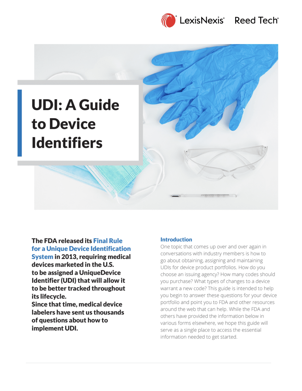 UDI: A Guide to Device Identifiers - Lexis Nexis | Reed Tech